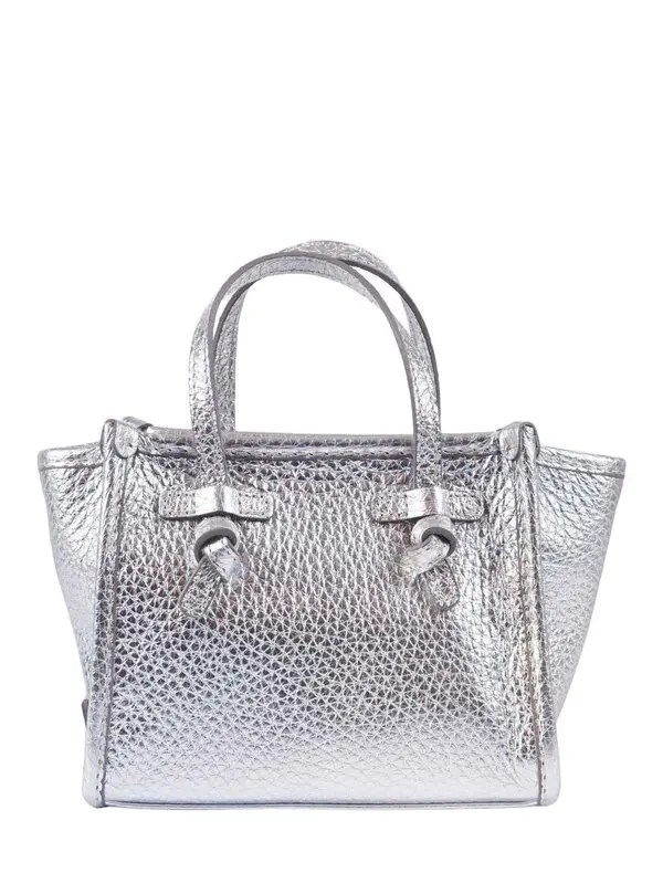 GIANNI CHIARINI Miss Marcella Hammered Leather Bag - Silver