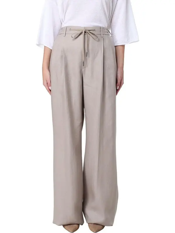 Tagliatore Linen Wide-leg Trousers - Grey