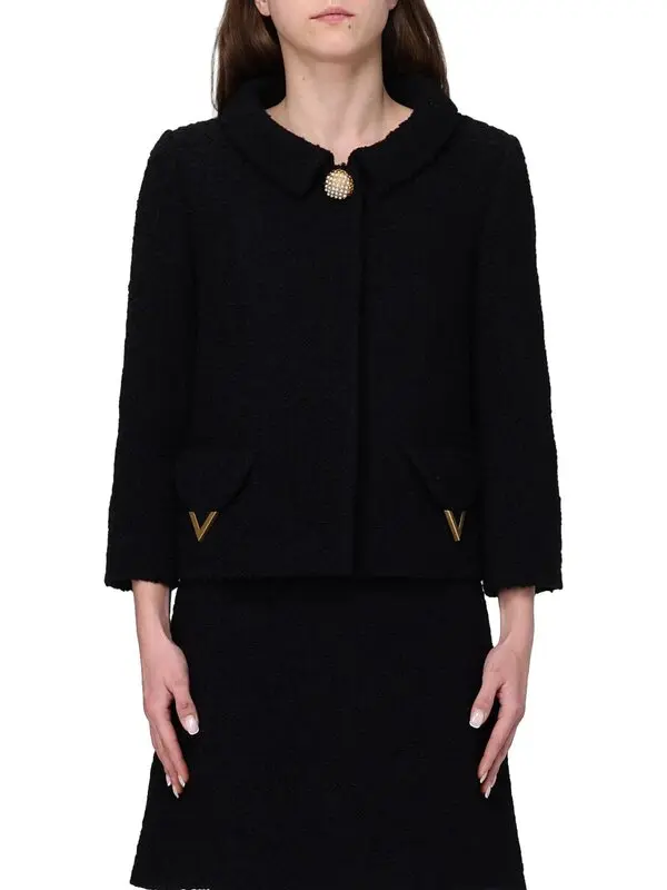 Valentino Garavani Embellished Collared Jacket - Black