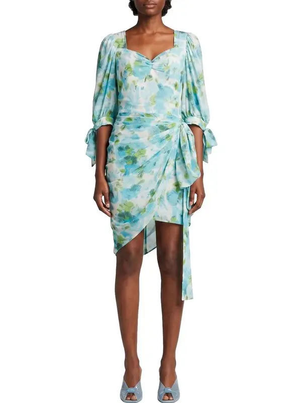 Chloé Floral Print Silk Mini Dress - Multicolor