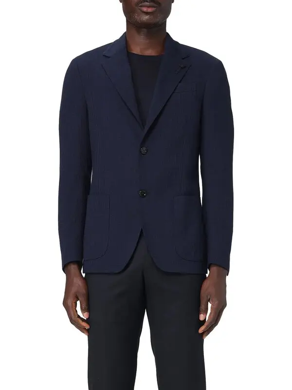 LARDINI Single-breasted Jacket - Blue