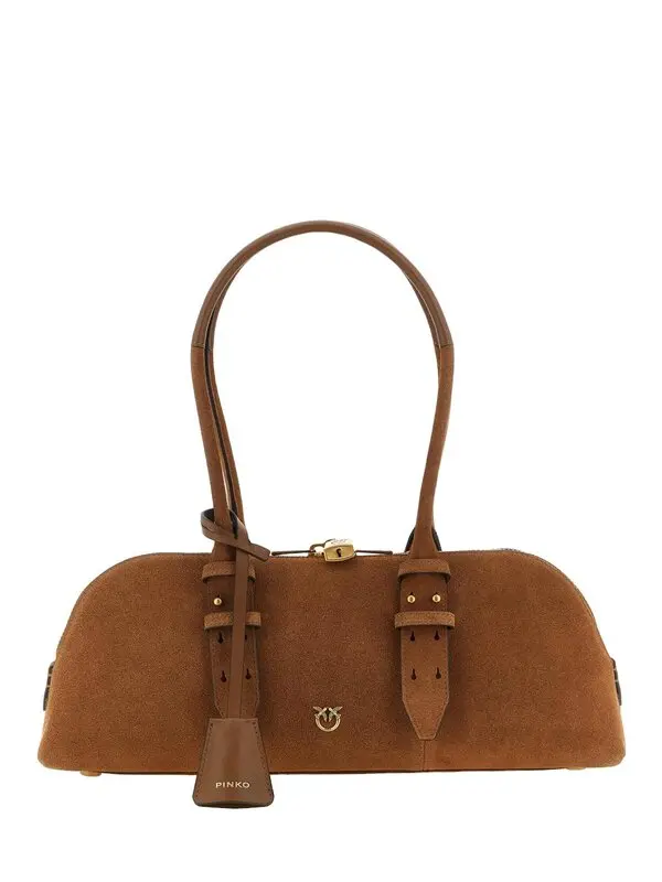 Pinko Escape Bag Horizontal Suede - Brown