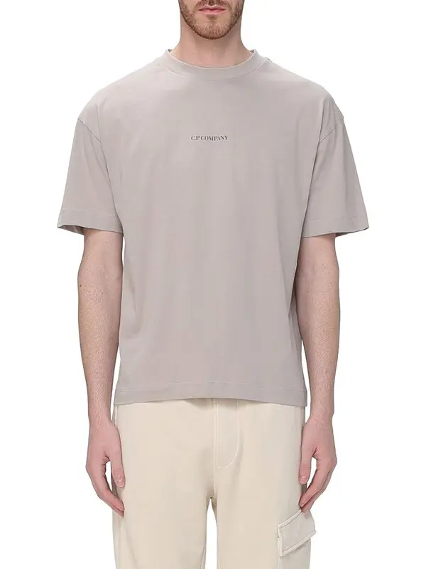 C.P. COMPANY Cotton T-shirt With Logo - Grey