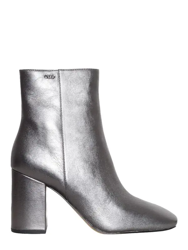Michael Kors Metallic Leather Ankle Boots - Grey