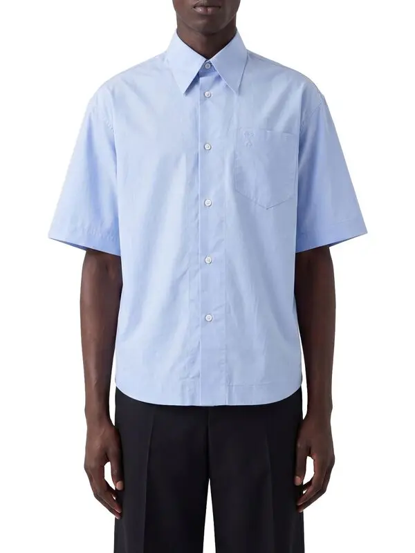 AMI Paris Casual Cotton Poplin Shirt - Blue
