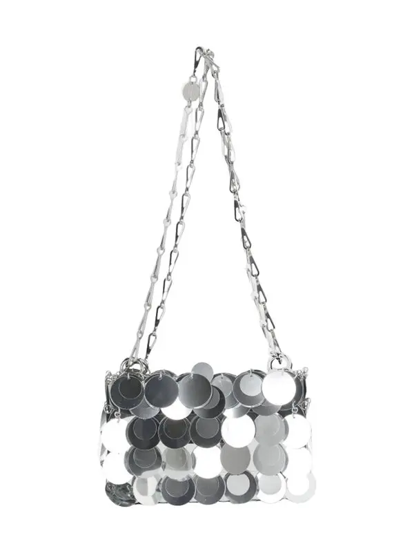 Rabanne Mini Sparkle Shoulder Bag - Silver