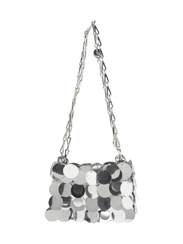 Rabanne Sequined Mini Shoulder Bag - Silver