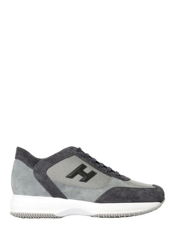Hogan Interactive Mesh And Suede Sneakers - Black