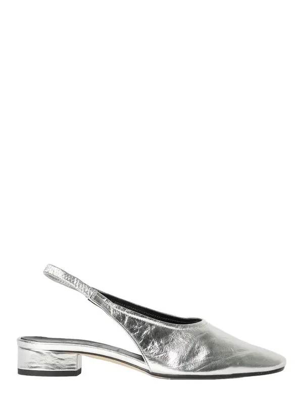 AeydĒ Laminated Leather Slingback Pumps - Silver