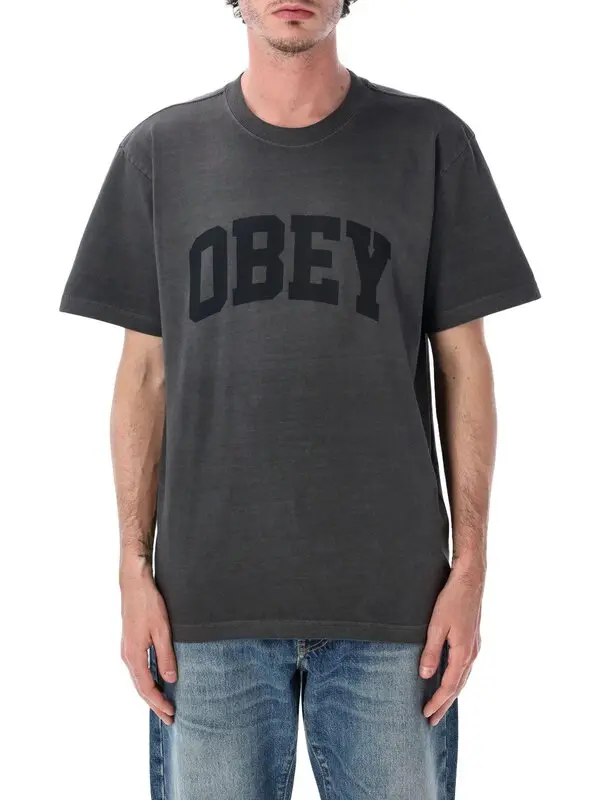 Obey Printed Cotton T-shirt - Grey