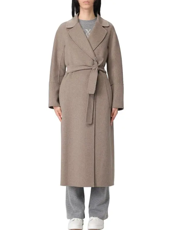 Max Mara Belted Wrap Coat - Grey
