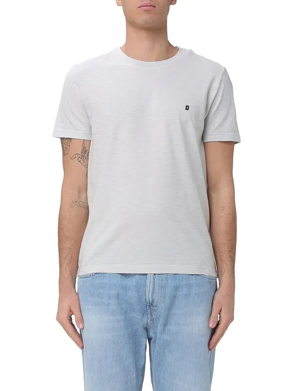 DONDUP Cotton Crew Neck T-shirt - Mastic