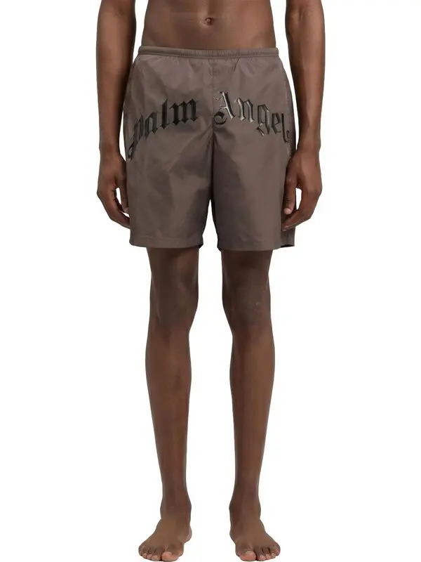 Palm Angels Boxer Model Swim Shorts - Brown