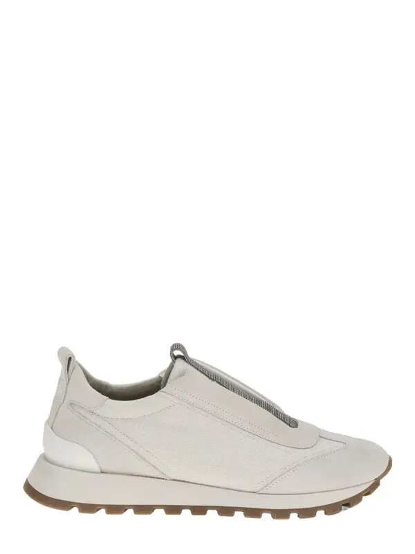 Brunello Cucinelli Zip-up Trainers - Silver