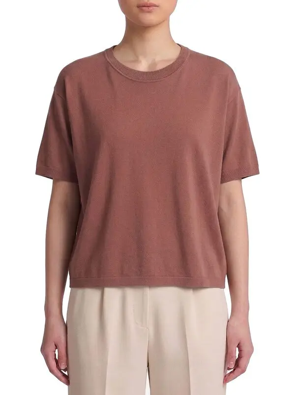 ROBERTO COLLINA Crewneck Cotton T-shirt - Brown