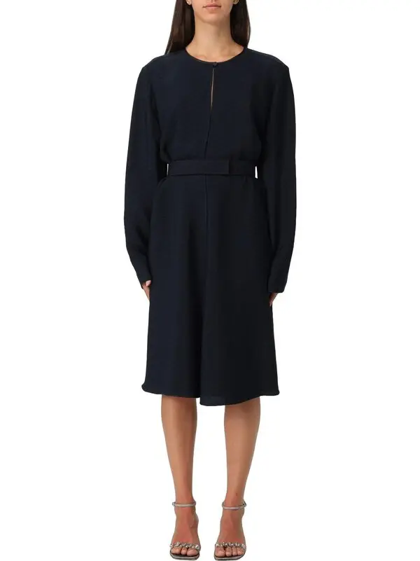 Emporio Armani Belted Midi Dress - Navy