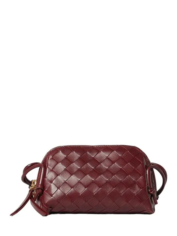 Bottega Veneta Intrecciato Leather Knotted Mini Crossbody Bag - Red