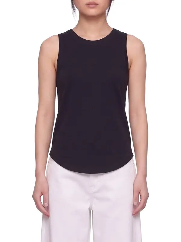 THOM KROM Cotton Crewneck Sleeveless Top - Black