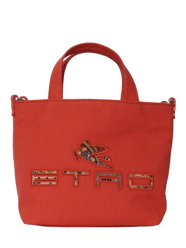 Etro Logo Cotton Canvas Mini Bag - Red