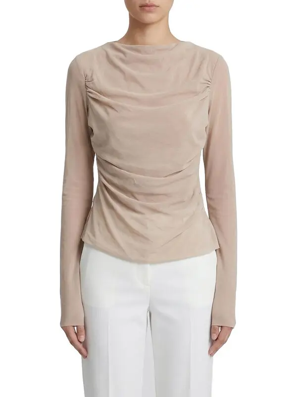 Soeur Long-sleeve Cotton Blend Top - Mastic
