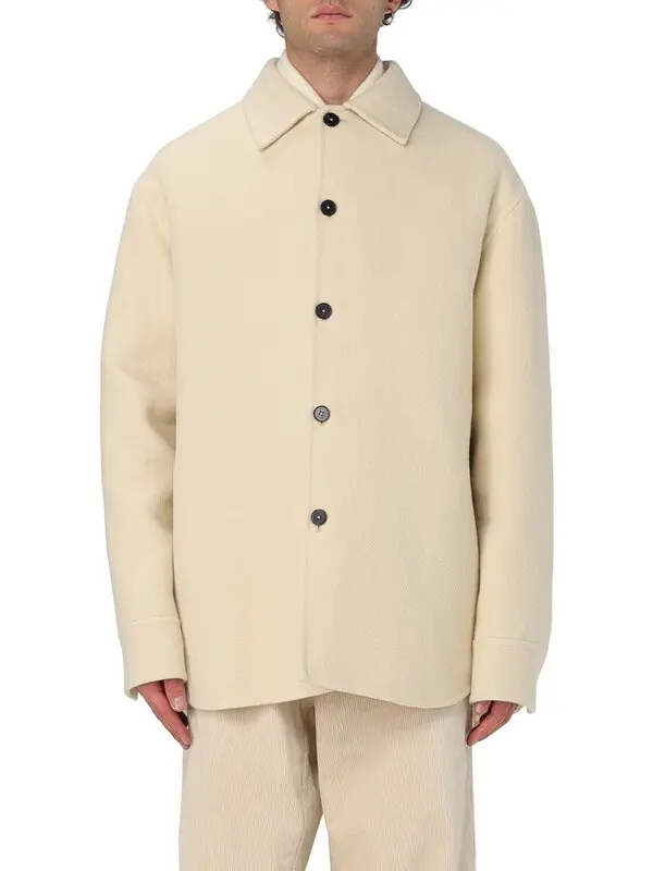 JIL SANDER Textured Collar Coat - Beige