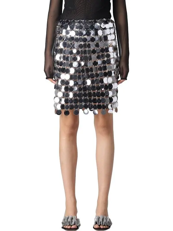 Rabanne Sequined Skirt - Silver