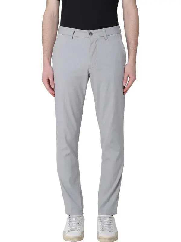 BOSS Chino Trousers In Stretch Cotton - Silver