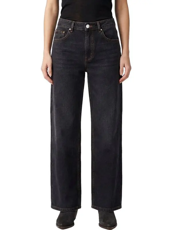 Isabel Marant Étoile Wide Leg Denim Jeans - Black
