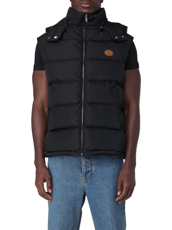 Valentino Garavani Puffer Waistcoat With Hood - Black