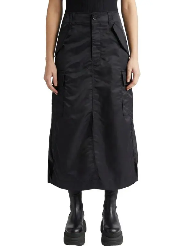 Sacai Nylon Midi Skirt - Black