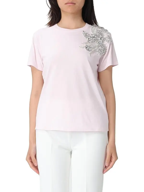 Liu Jo Embellished Cotton T-shirt - Pink