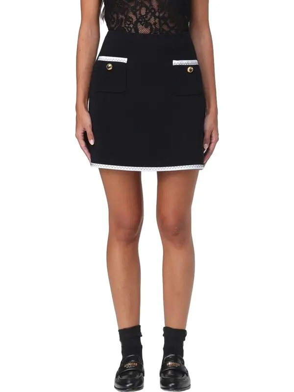 Moschino Mini Skirt With Contrast Trim - Black