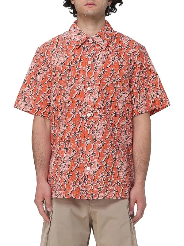 Paul Smith Printed Cotton Casual Shirt - Orange