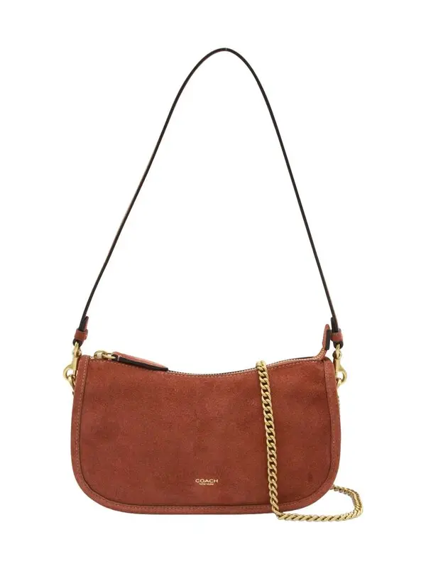 COACH Waverly Suede Shoulder Bag - Mud
