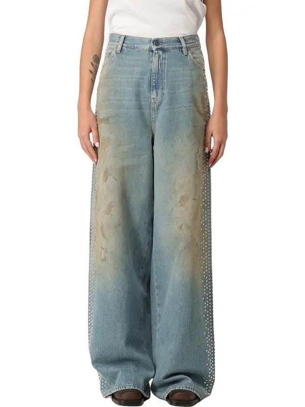 GOLDEN GOOSE Embellished Wide-leg Jeans - Blue