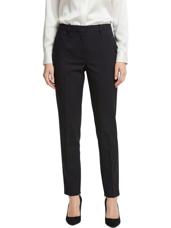 Helmut Lang Slim Fit Virgin Wool Trousers - Black