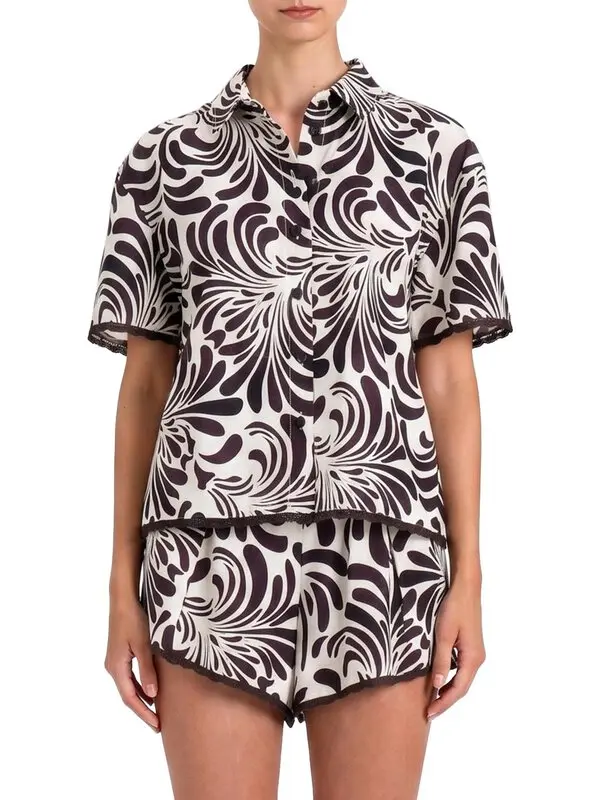 TWINSET Printed Cotton Shirt - Multicolor