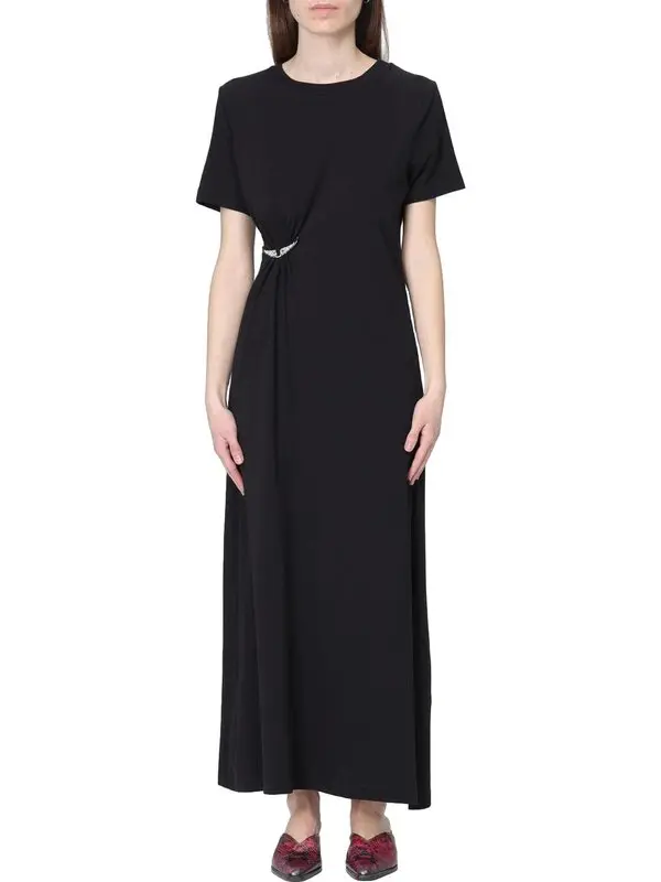 Zadig&Voltaire Cotton Jersey Midi Dress With Ruched Waist - Black