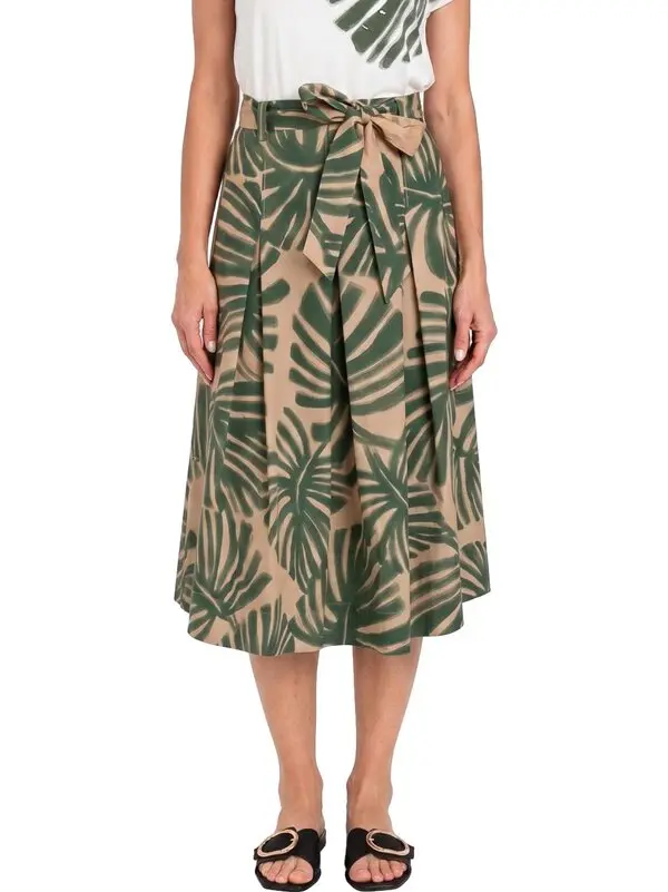 TWINSET Tropical Floral Print Midi Skirt - Multicolor