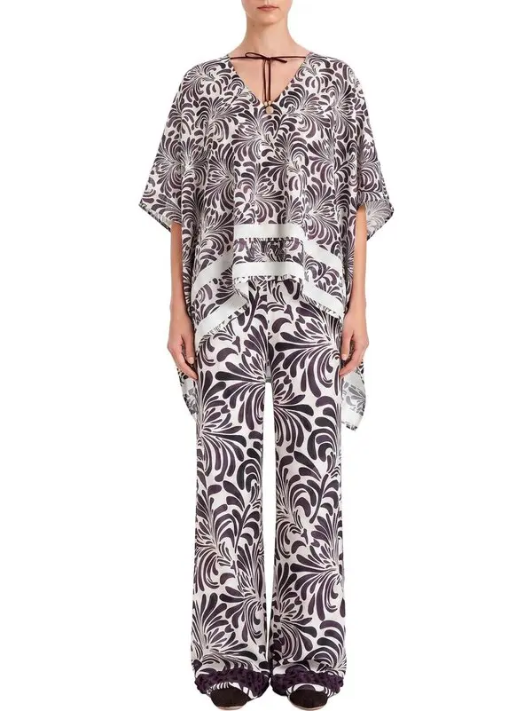 TWINSET Printed Crêpe Blouse - Multicolor