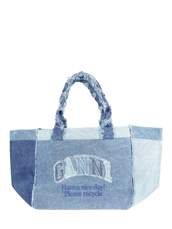 GANNI Denim Tote Bag - Blue