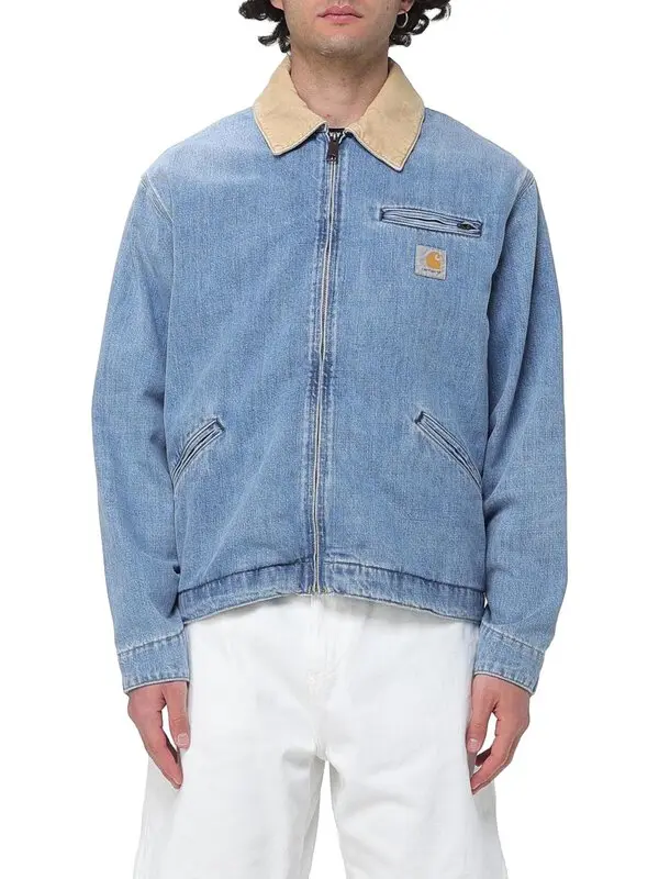 Carhartt Work In Progress Jacket With Contrasting Collar - Blue