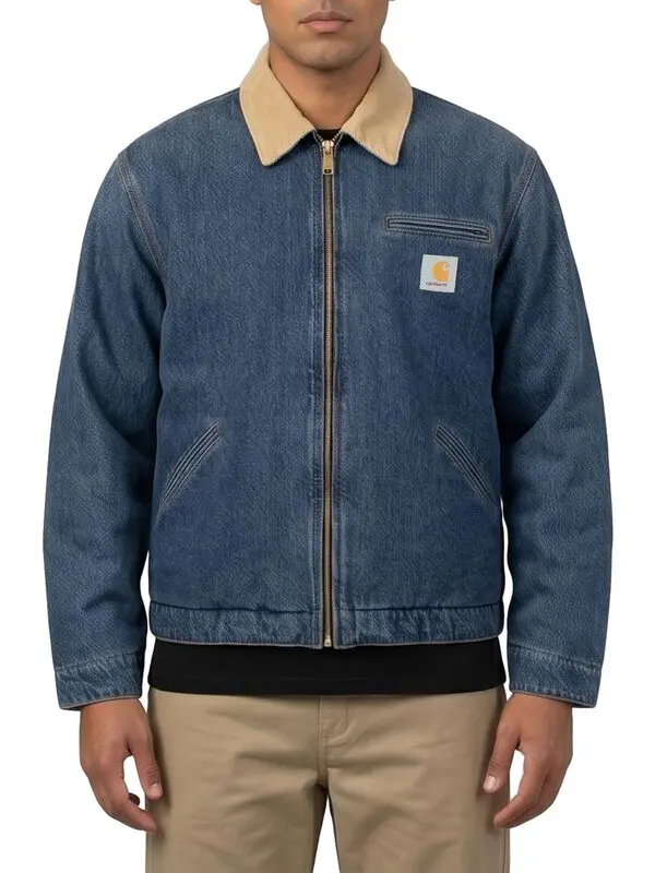 Carhartt Work In Progress Jacket With Contrasting Collar - Denim
