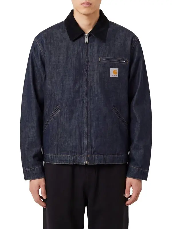 Carhartt Work In Progress Jacket With Contrasting Collar - Navy