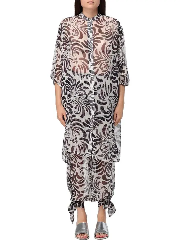 TWINSET Midi Abstract Ethnic Print Viscose Dress - Multicolor