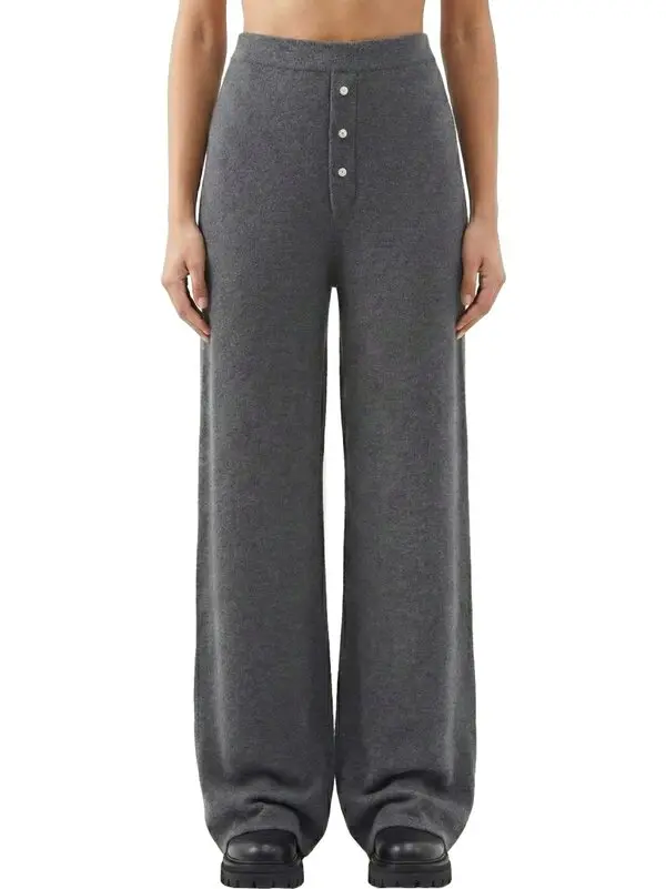 Guest In Residence Wide Leg Button Detailed Trousers - Grey