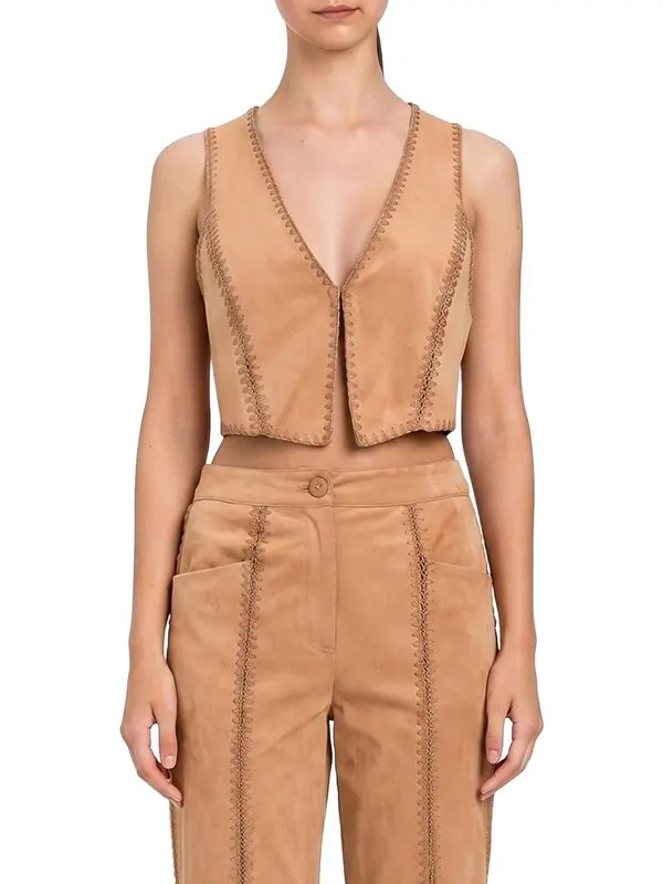 TWINSET Tailored Cropped Vest - Hazel
