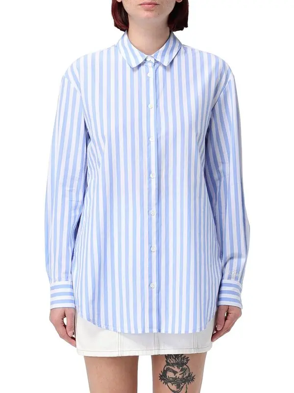 MC2 SAINT BARTH Striped Cotton Shirt - Gnawed Blue