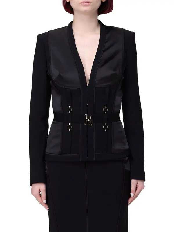 Elisabetta Franchi Polyester Corset Blazer - Black