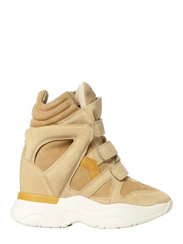 Isabel Marant Étoile Balskee Suede Wedge High Top Sneakers - Beige